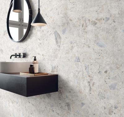 China Ivory White Fine Granule Terrazzo Tile for Minimalist Showrooms for sale