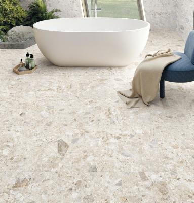China 600x1200mm Mediterranean Beige Terrazzo Porcelain Floor Tile for sale