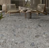 China Glare-Free Medium Grey Micro-Mold Terrazzo Tile for Corporate Offices for sale