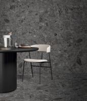 China 600x1200mm Industrial Dark Grey Aggregate Terrazzo Porcelain Tile for sale