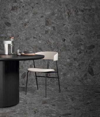 China 600x1200mm Industrial Dark Grey Aggregate Terrazzo Porcelain Tile for sale