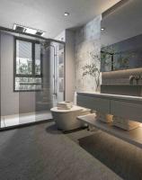 China 600x1200mm Charcoal Dark Grey Cement Stone Tile for Luxury Restrooms for sale