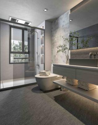 China 600x1200mm Charcoal Dark Grey Cement Stone Tile for Luxury Restrooms for sale