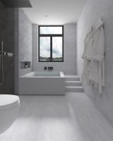 China 600x1200mm Urban Light Grey Cement Marble Project Tile for Transit Hubs for sale