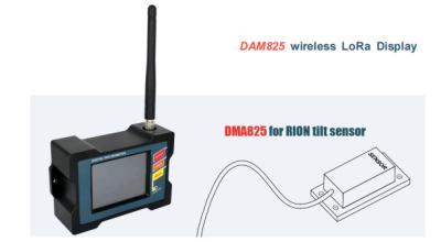 China DAM825 Wireless Inclinometer Display Unit with 200m Transmission Distance and Wide Temperature Operation -20～+70℃ in Aluminum Alloy Anodizing for sale