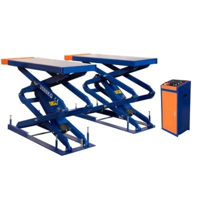 China 2.2KW Hydraulic Car Lifter with 3.5 Tons Capacity and 85in Height Scissor Lift for Vehicle Maintenance for sale
