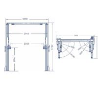 China Customized 5000kg Load Capacity 1800mm Lift Height Hydraulic Two Post Car Lift for Sedan SUV Pickup Truck for sale