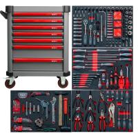 China 228 Piece Car Workshop Aluminium Mechanics Tool Set With Box Cabinet Trolley for sale