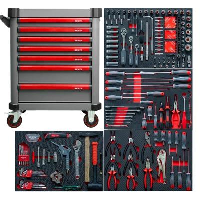 China 228 Piece Car Workshop Aluminium Mechanics Tool Set With Box Cabinet Trolley for sale