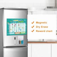 China Preschool Toys Children English Magnetic Reward Chart Dry Erase Weekly Monthly Calendar for sale