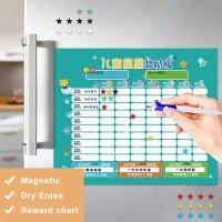 China Preschool Toys Children English Magnetic Reward Chart Dry Erase Weekly Monthly Calendar for sale