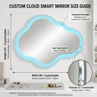 China Kingstin Cloud Smart LED Bathroom Mirror, Dimmable 3-Color Light, Anti-Fog Touch Control, Acrylic Frame Aesthetic Vanity Mirror for sale