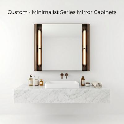 China Kingstin Luxury Smart Mirror with Vintage Tube Lighting, Custom Anti-Fog & Multi-functional Digital Display for sale