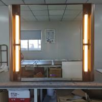 China Kingstin Luxury Smart Mirror with Vintage Tube Lighting, Custom Anti-Fog & Multi-functional Digital Display for sale