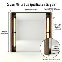 China Kingstin Luxury Smart Mirror with Vintage Tube Lighting, Custom Anti-Fog & Multi-functional Digital Display for sale