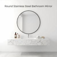China Kingstin Minimalist Round Stainless Steel Bathroom Mirror - Premium Finish & Custom Sizes Wall Mounted Vanity Mirror for sale