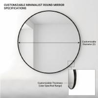 China Kingstin Minimalist Round Stainless Steel Bathroom Mirror - Premium Finish & Custom Sizes Wall Mounted Vanity Mirror for sale