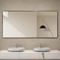 China Kingstin Custom LED Bathroom Mirror Aluminum Frame Anti-Fog 3-Color RGB Wall Vanity Mirror for sale