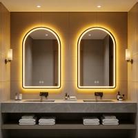 China Kingstin Waterproof LED Lighted Arch Mirror with Sensor Switch | Anti-Fog Bathroom Mirror for Hotel & Home Decor for sale