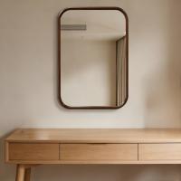 China Kingstin Vintage Solid Wood Framed Bathroom Mirror Bathroom Mirror for Wabi-Sabi Retro for sale