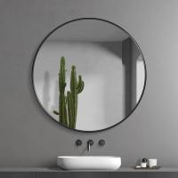China Modern Style Wall-Mounted Bathroom Vanity Mirror Black Stainless Steel Frame Touch Switch IP44 Waterproof Rating for Apartment for sale