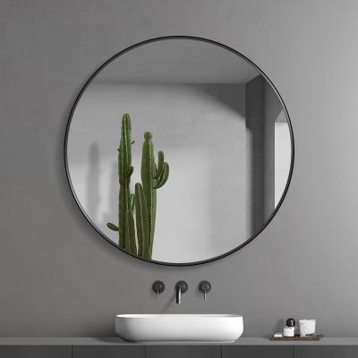 China Modern Style Wall-Mounted Bathroom Vanity Mirror Black Stainless Steel Frame Touch Switch IP44 Waterproof Rating for Apartment for sale