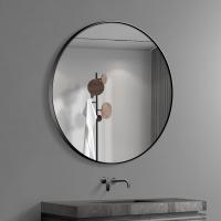 China Modern Style Wall-Mounted Bathroom Vanity Mirror Black Stainless Steel Frame Touch Switch IP44 Waterproof Rating for Apartment for sale