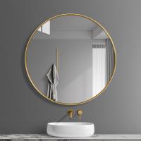 China Modern Style Wall-Mounted Bathroom Vanity Mirror Black Stainless Steel Frame Touch Switch IP44 Waterproof Rating for Apartment for sale