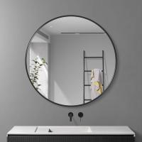 China Modern Style Wall-Mounted Bathroom Vanity Mirror Black Stainless Steel Frame Touch Switch IP44 Waterproof Rating for Apartment for sale