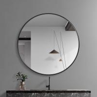 China Modern Style Wall-Mounted Bathroom Vanity Mirror Black Stainless Steel Frame Touch Switch IP44 Waterproof Rating for Apartment for sale