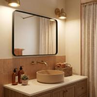 China Full Length Aluminum Framed Wall Mirror Oversized Removable Tray Horizontal Vertical Hanging Black or Glod Full Bath Mirror for sale