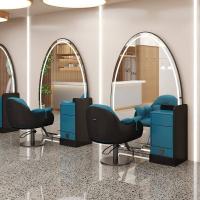 China Luxury Salon Furniture Set LED Mirror Station Hairdressing Console with Drawers Barber Shop Special Styling Unit for sale
