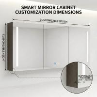 China Kingstin LED Bathroom Mirror Cabinet with Lights, Defogger, 3 Colors, Outlet, Aluminum/Stainless Wall Mount Medicine Cabinet for sale