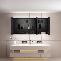 China Smart Modern Medicine Bathroom LED Mirror Cabinet Water Resistant Illuminated Storage Organizer Aluminum Frame for Hotel Villa for sale