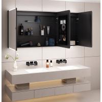 China Smart Modern Medicine Bathroom LED Mirror Cabinet Water Resistant Illuminated Storage Organizer Aluminum Frame for Hotel Villa for sale