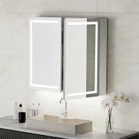 China Kingstin Modern Rectangular LED Smart Bathroom Mirror With Wall Mount Illuminated Square Mirror and Light for Hotels for sale