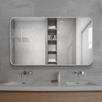 China Modern Rectangular Wall-Mounted Bathroom Vanity Mirror IP44 Protection Rating Aluminum Alloy Touch Switch Villa Apartment Use for sale