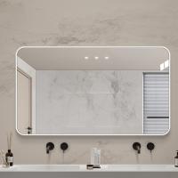 China Modern Rectangular Wall-Mounted Bathroom Vanity Mirror IP44 Protection Rating Aluminum Alloy Touch Switch Villa Apartment Use for sale