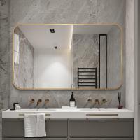 China Modern Rectangular Wall-Mounted Bathroom Vanity Mirror IP44 Protection Rating Aluminum Alloy Touch Switch Villa Apartment Use for sale