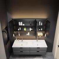 China Modern Luxury Medicine Hotel Wash Wall Bathroom Mirror Vanities Vanity and Bath Storage Cabinet Set with Elegant Mirror for sale