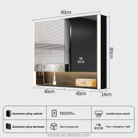 China Modern Water-Resistant LED Mirror Wall Mounted Bathroom Vanity Medicine Cabinet for Hotel Apartment Villa Makeup Application for sale