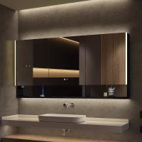 China High Quality Smart LED Bathroom Vanity Storage Mirror Modern Design Defogging Feature Wall-Mounted for Hotels Apartments Villas for sale