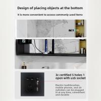 China Modern Luxurious Anti-Fog Aluminum LED Bathroom Vanity Mirror Cabinet Time Display Water Resistant for Hotel Apartment Use for sale