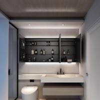 China Modern Smart Mirror LED Light Anti-Fog Wall-Mounted Bathroom Vanity Storage Cabinet Water-Resistant Glass Aluminum Material for sale