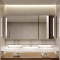 China Custom-Size Modern Bathroom Medicine Cabinet Smart Multi-Function Toilet Mirror Touch Sensor Switch Water Apartment Villa for sale