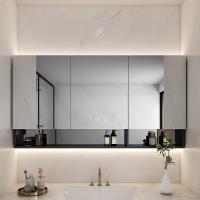 China Modern Double-Door LED Bathroom Cabinet Mirror Water-Resistant Touch Switch for Home Apartment Hotel Villa-China Manufacturer for sale