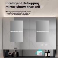 China Modern Double-Door LED Bathroom Cabinet Mirror Water-Resistant Touch Switch for Home Apartment Hotel Villa-China Manufacturer for sale