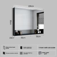 China Modern Double-Door LED Bathroom Cabinet Mirror Water-Resistant Touch Switch for Home Apartment Hotel Villa-China Manufacturer for sale