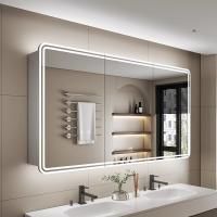 China Modern Luxury LED Bathroom Medicine Cabinet Water-Resistant Touch Switch Aluminum Frame Defogger IP44 Rated Wall-Mounted Hotels for sale