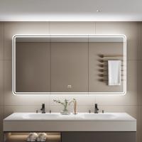 China Modern Luxury LED Bathroom Medicine Cabinet Water-Resistant Touch Switch Aluminum Frame Defogger IP44 Rated Wall-Mounted Hotels for sale